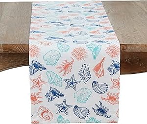Ocean Breeze Sea Shells Table Runner - Walmart.com