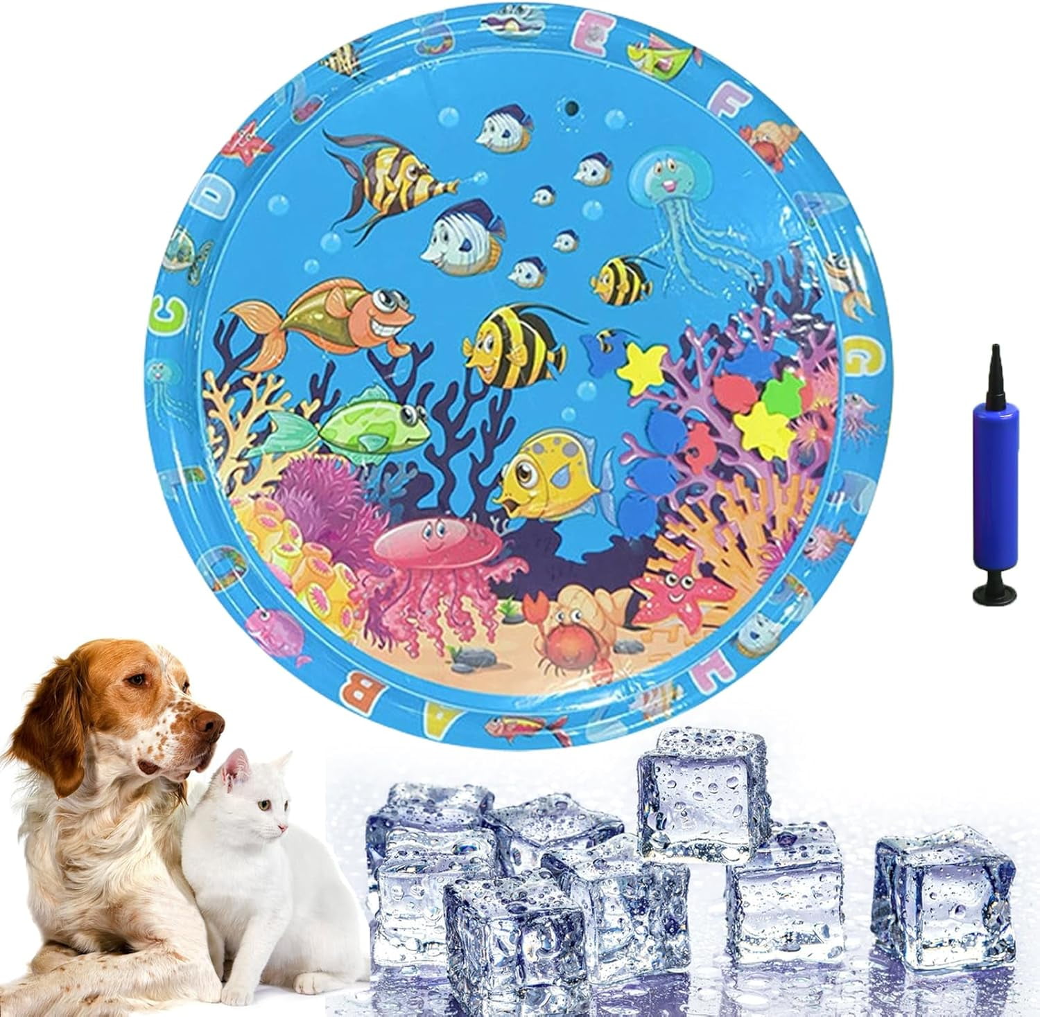 Ocean Breeze Splashland Cat Toy, Water Sensory Play Mat for Cats, Cat ...