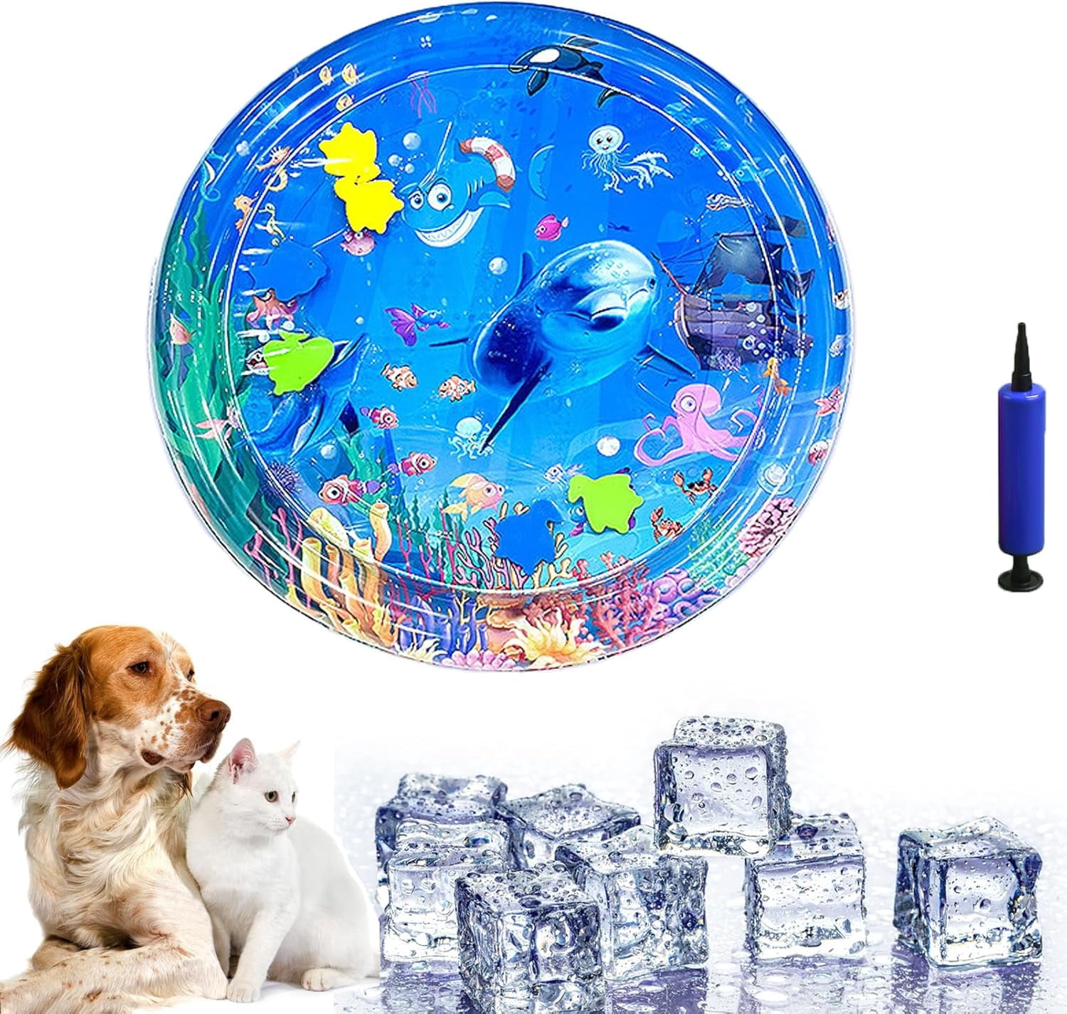 Ocean Breeze Splashland Cat Toy, Water Sensory Play Mat for Cats, Cat ...