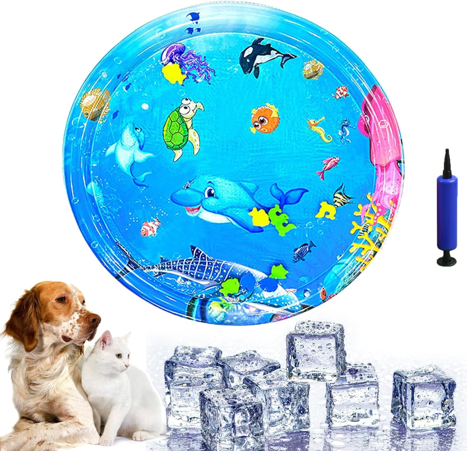 Ocean Breeze Splashland Cat Toy, Water Sensory Play Mat for Cats, Cat ...