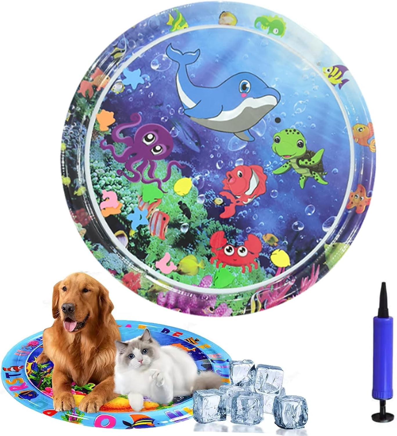 Ocean Breeze Splashland for Cats Dogs, Cat Water Mat with Fish, Cat ...