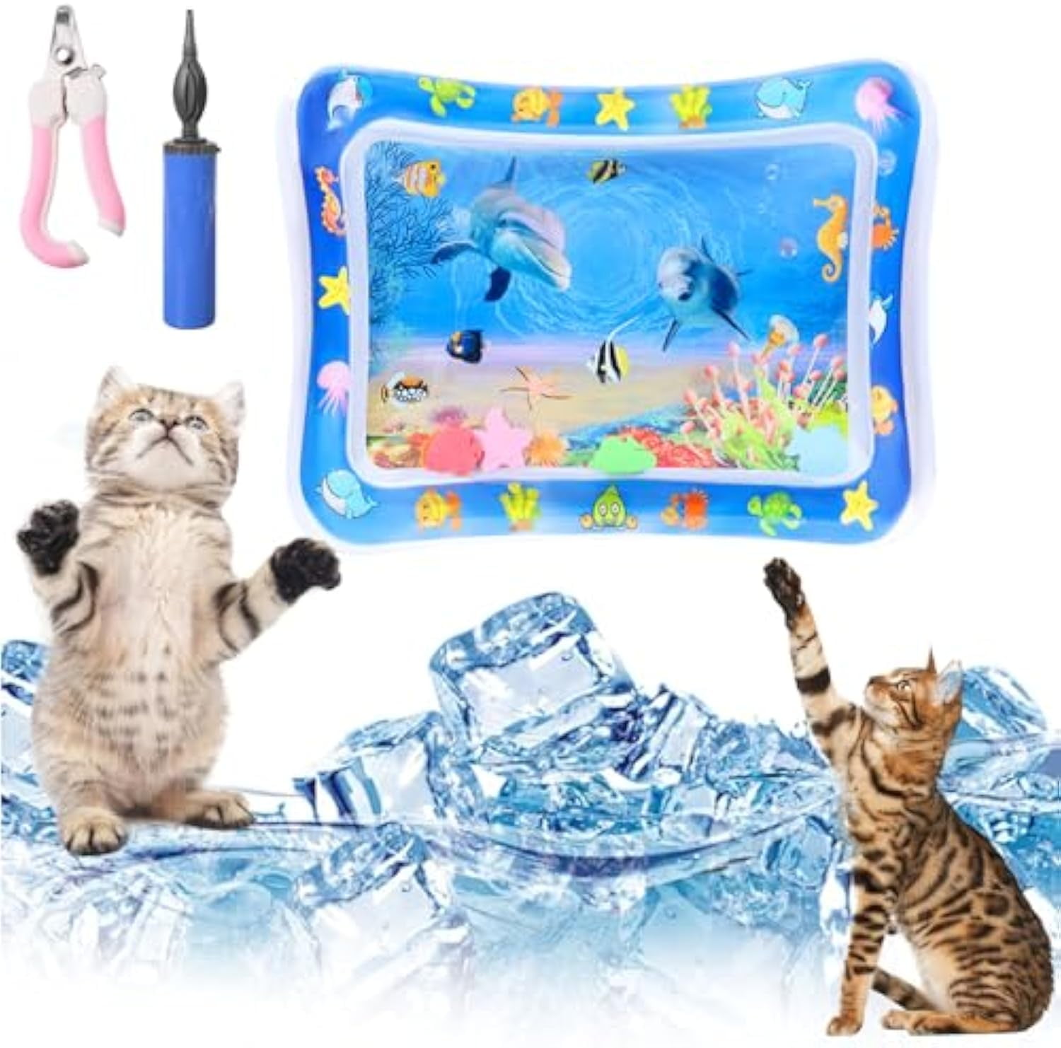 Ocean Breeze Splashland, Ocean Breeze Splashland Cat Toy - 27 * 20in Thickened Water Mat for Cat ...