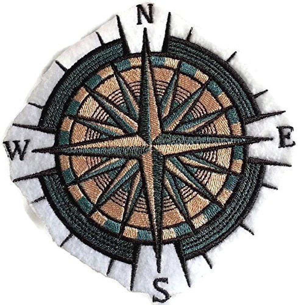 Ocean Calling [ Mariner's Compass ] Embroidered Iron On/Sew patch [5 ...
