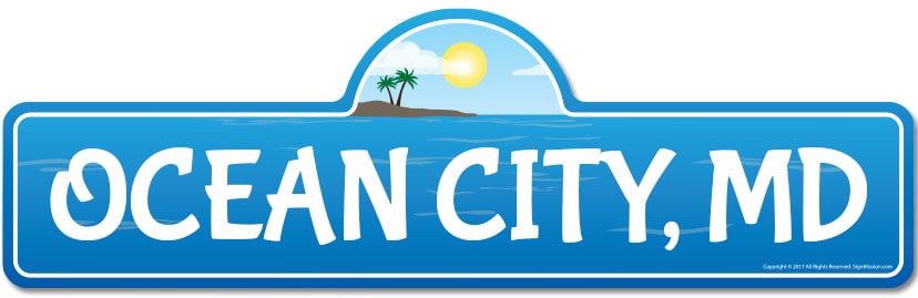 Ocean City MD Maryland Beach Street Sign | Indoor/Outdoor | Surfer ...