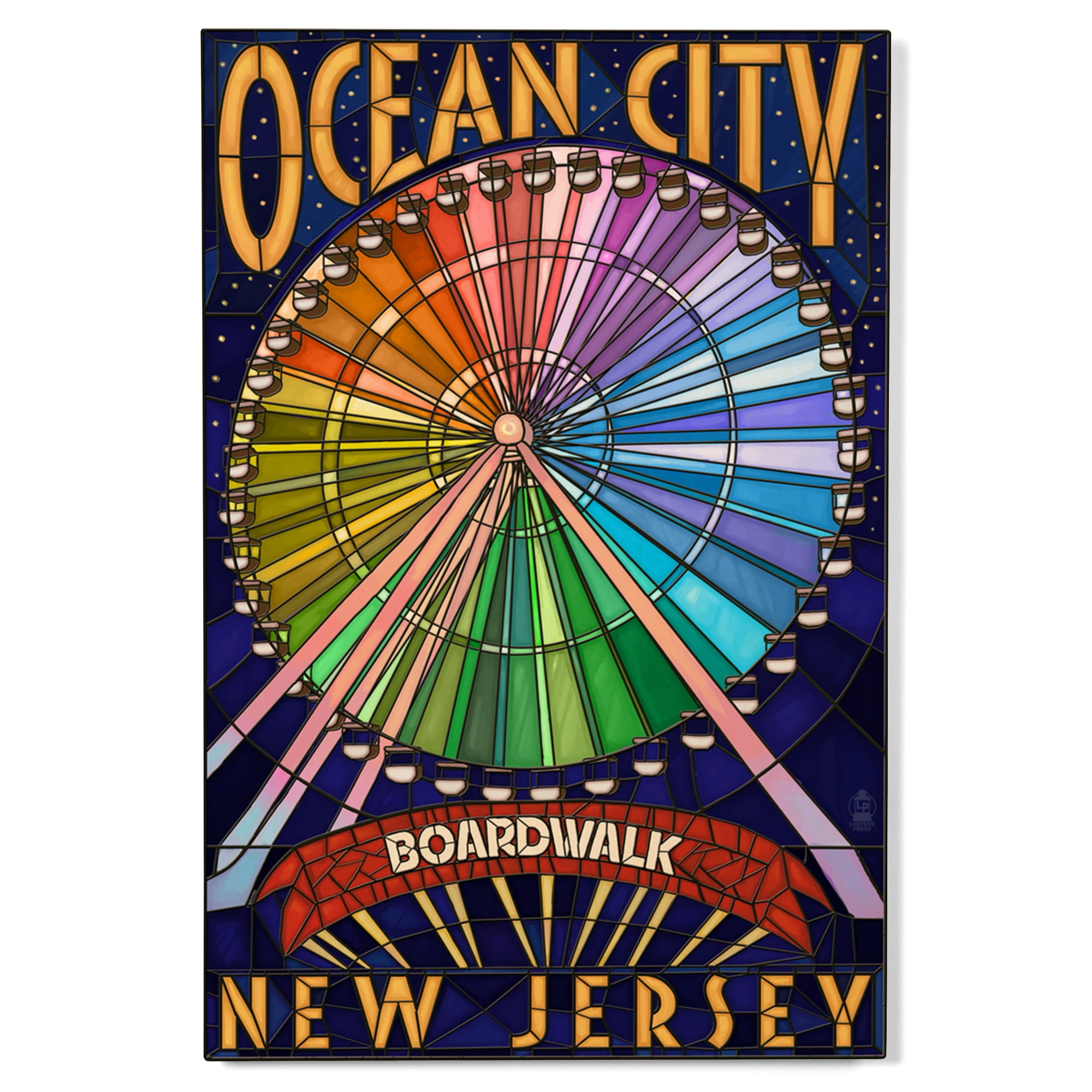 Ocean City, New Jersey, Boardwalk Ferris Wheel Birch Wood Wall Sign ...
