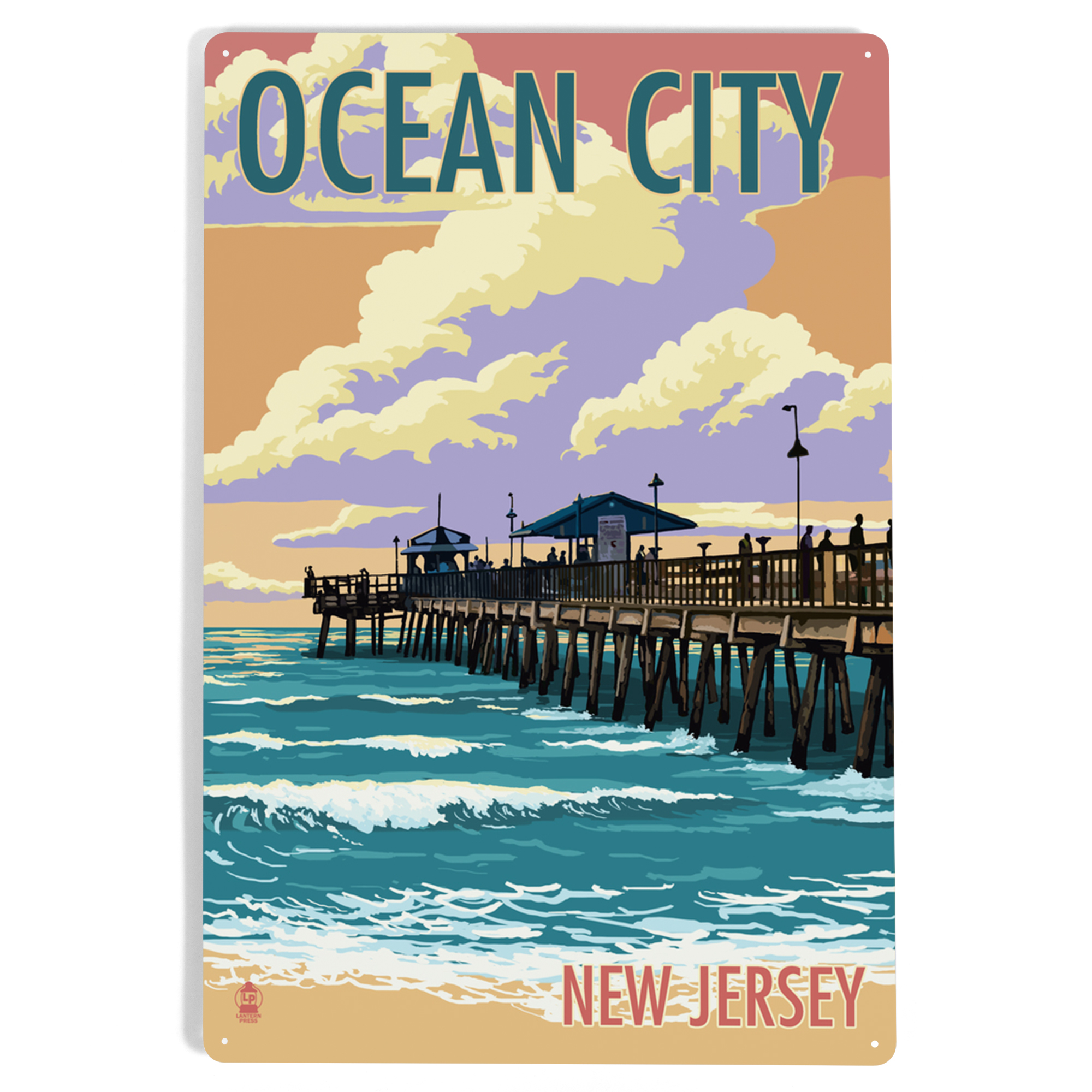 Ocean City, New Jersey, Fishing Pier (12x18 Aluminum Art, Indoor ...