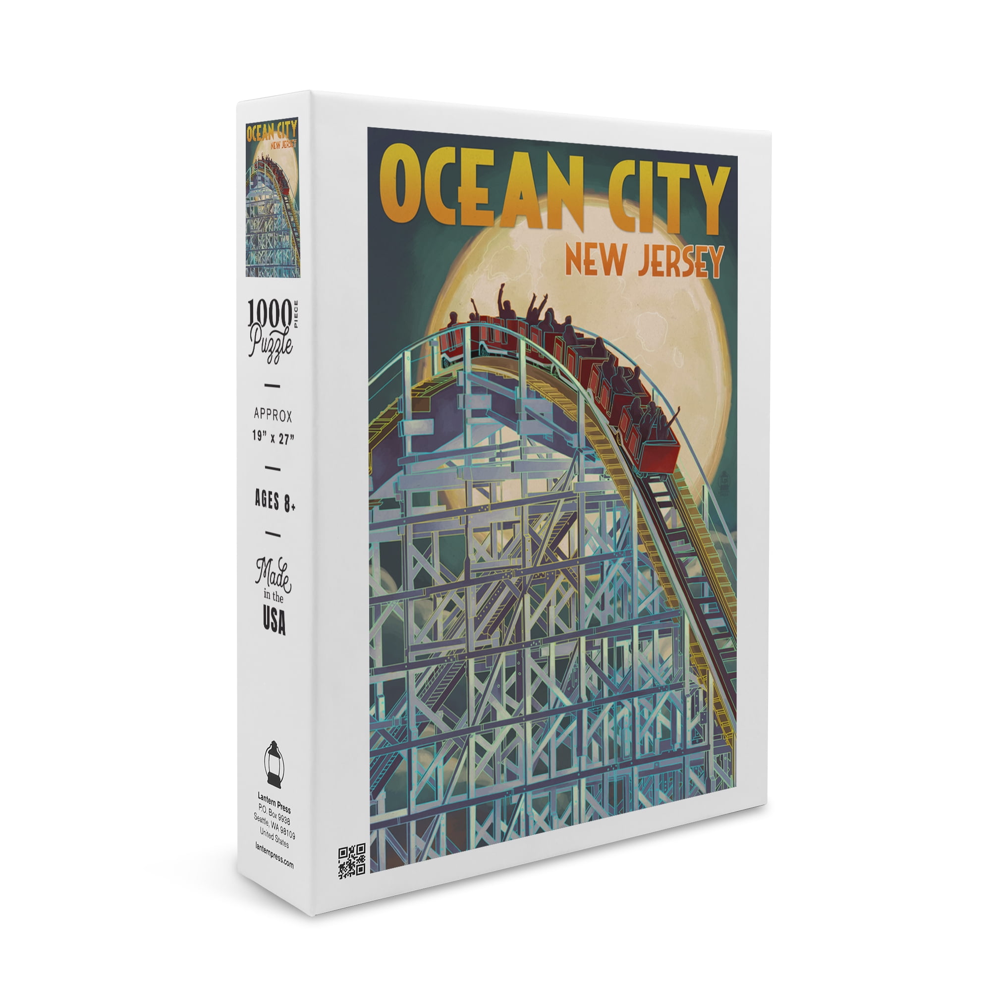 Ocean City, New Jersey, Roller Coaster and Moon (1000 Piece Puzzle ...