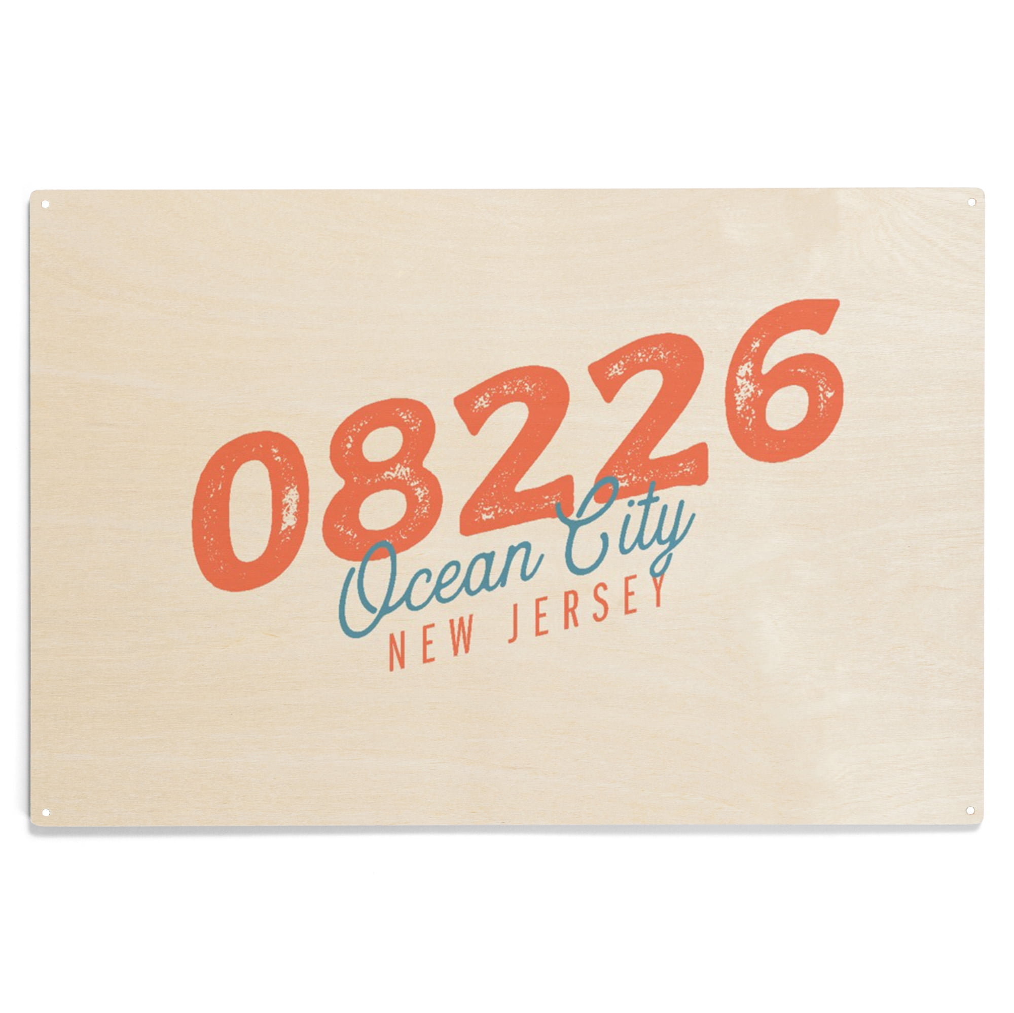 Ocean City, New Jersey, Zip Code, 08226 Birch Wood Wall Sign (10x15 ...