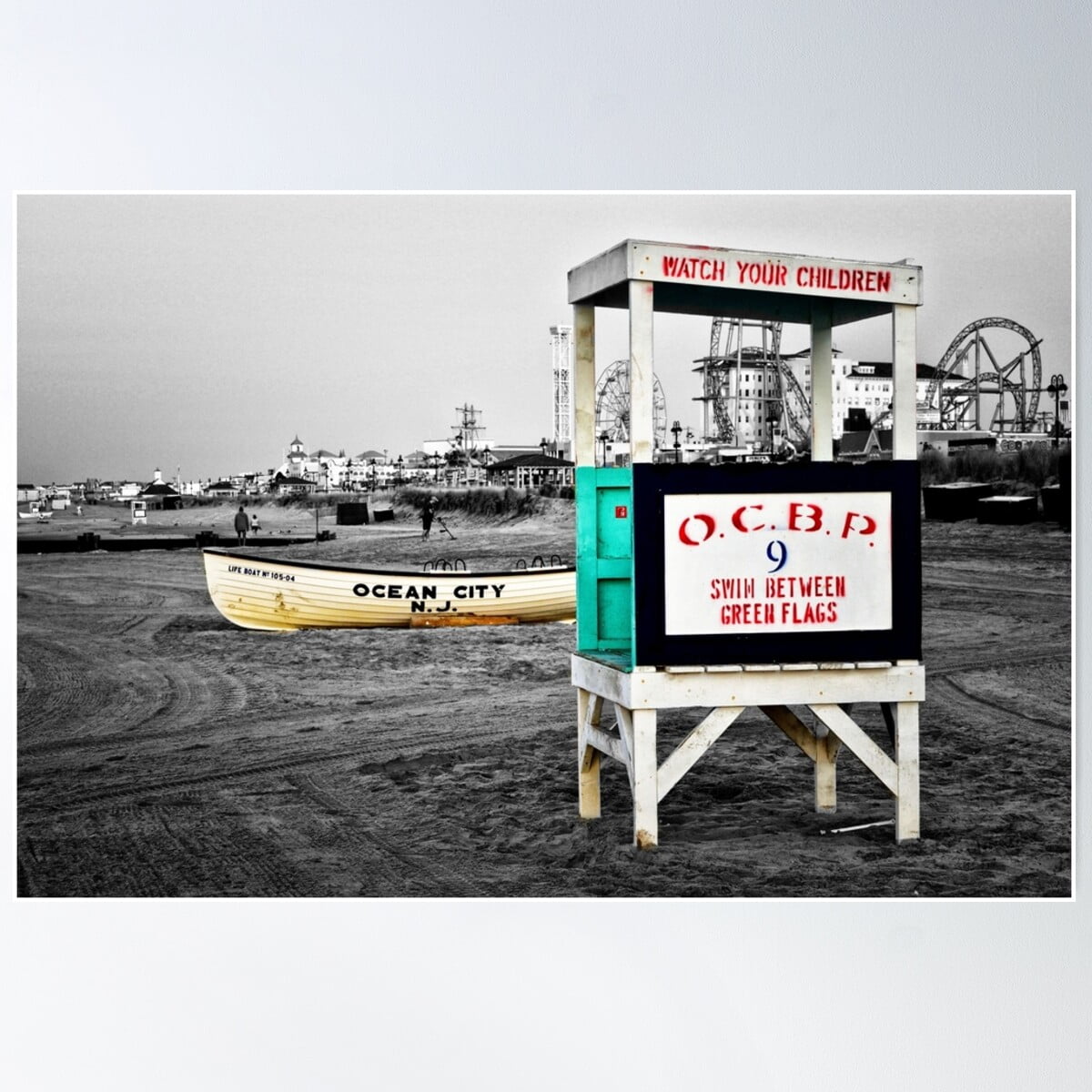 Ocean City Nj Lifeguard Stand Poster Wall Art, Modern Wall Decor For ...