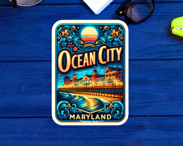 Ocean City Sticker Decal Sticker Maryland Boardwalk Decal Laptop ...
