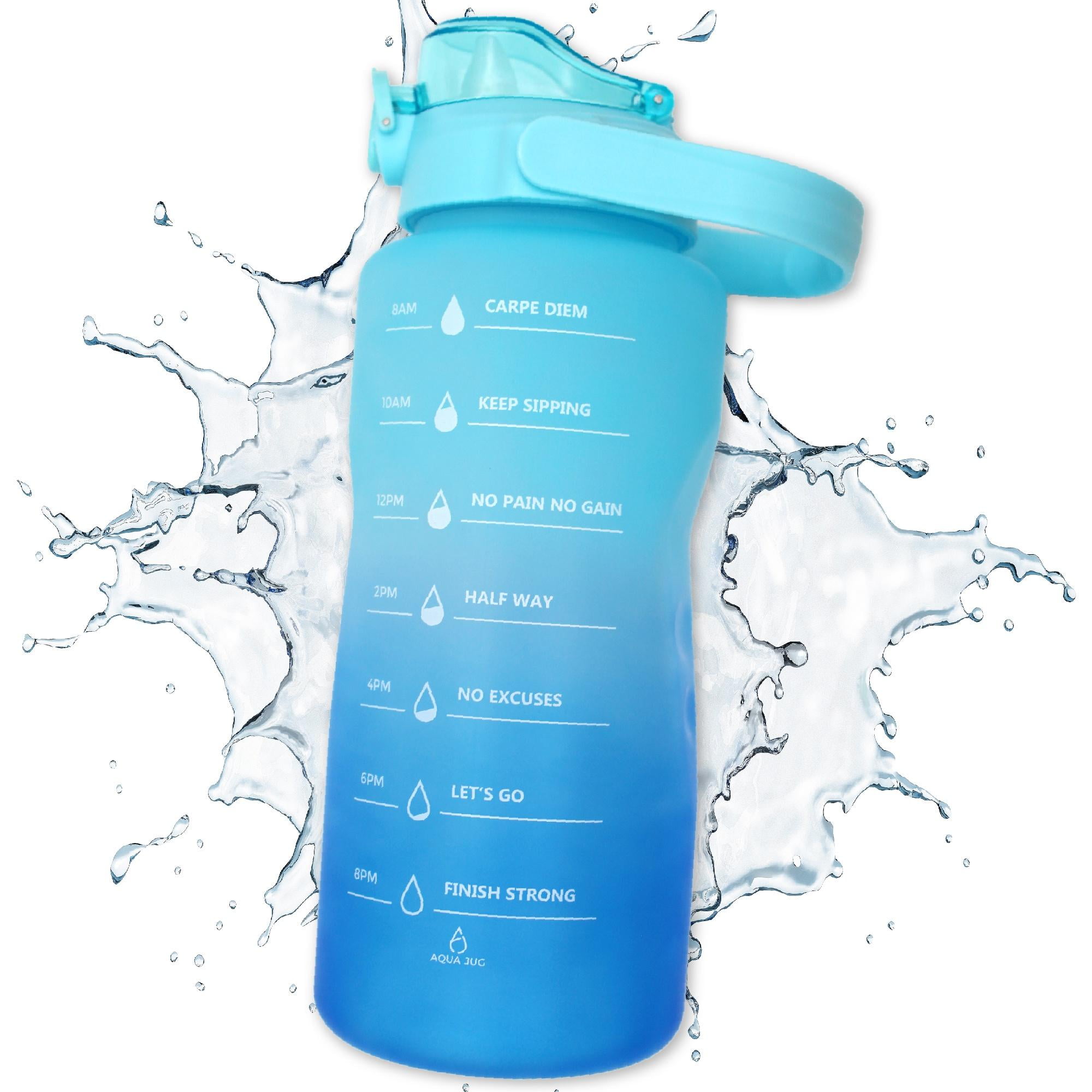 Aqua Jug Ocean Clear 64-oz Water Bottle, Tritan Plastic Half-Gallon Jug ...