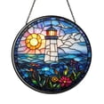 Ocean Coast Window Decor – Lighthouse Stained Glass Style - Walmart.com