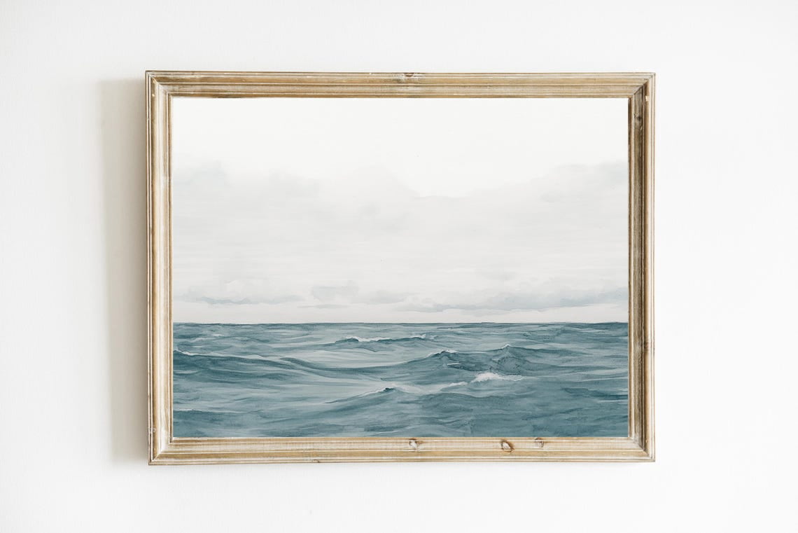 Ocean Coastal Art Beach Wall Print Poster Modern Farmhouse Coastal ...