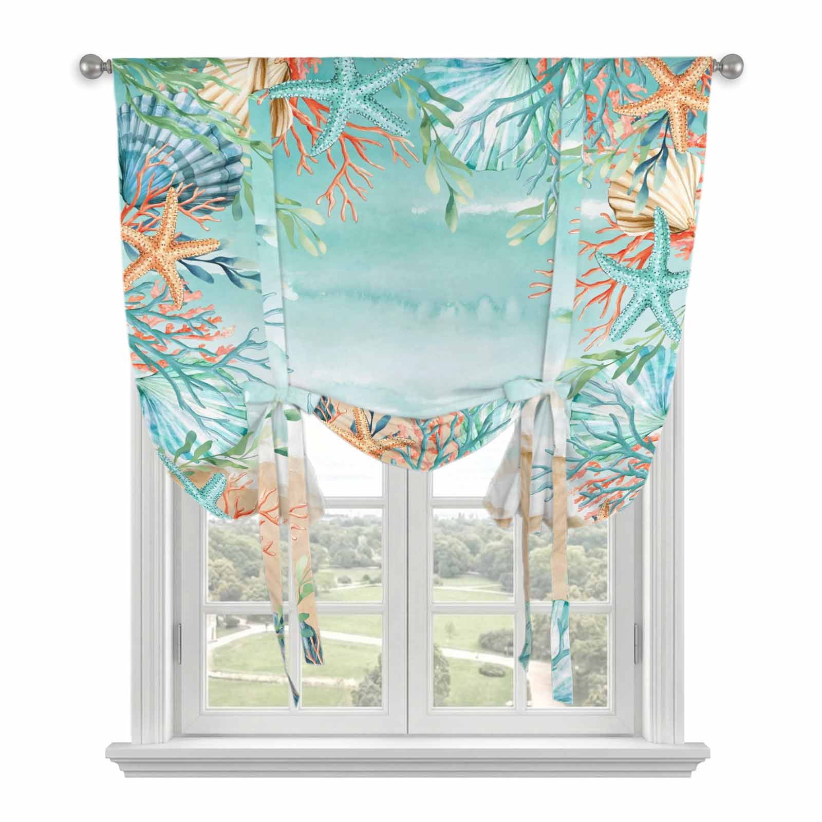 Ocean Coastal Balloon Curtains for Windows, Bedroom Curtains 54 Inch ...