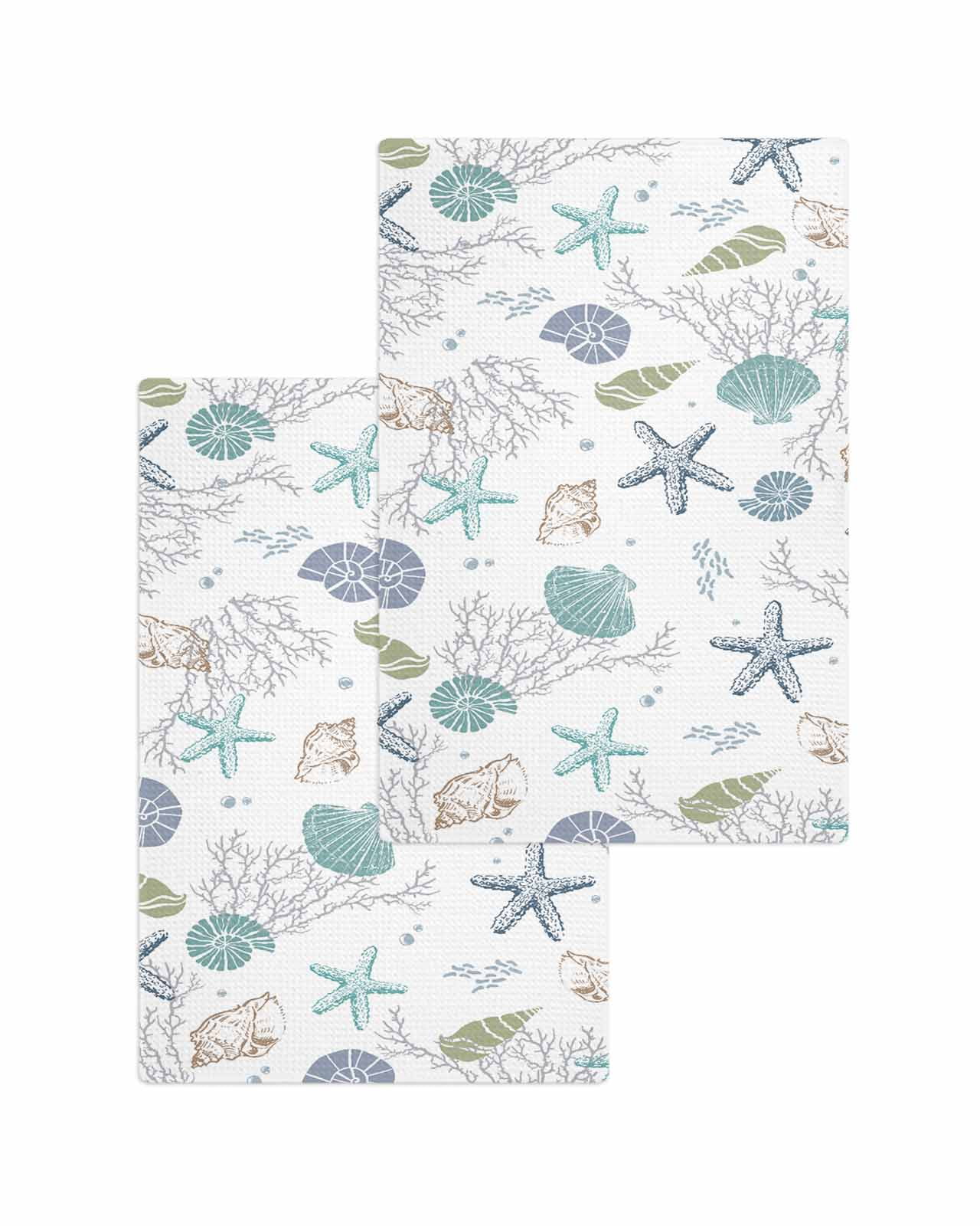 Decorative Microfiber Towels Watercolor Coastal Beach Kitchen Towels ...