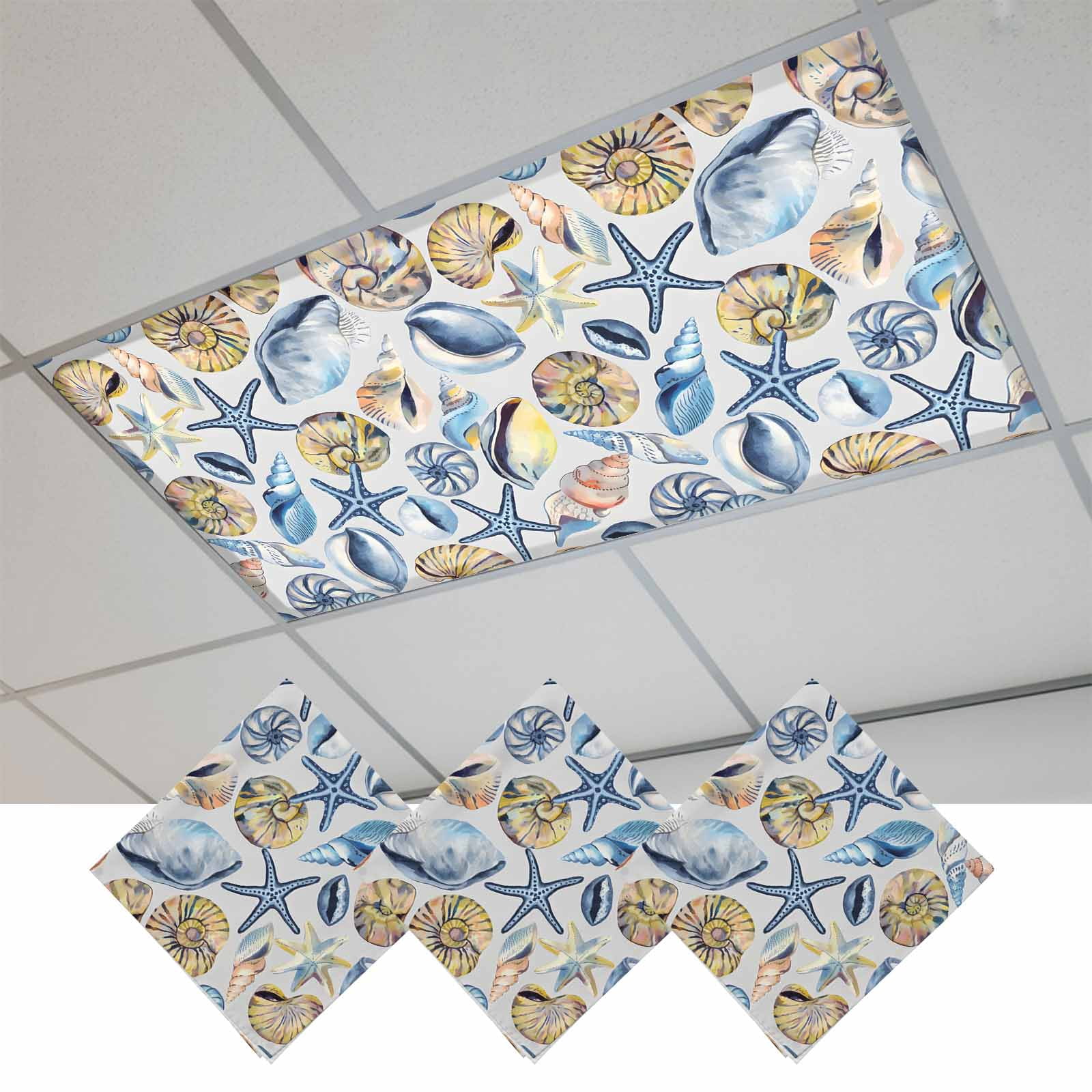 Ocean Coastal Magnetic Fluorescent Light Covers for Ceiling Lights ...