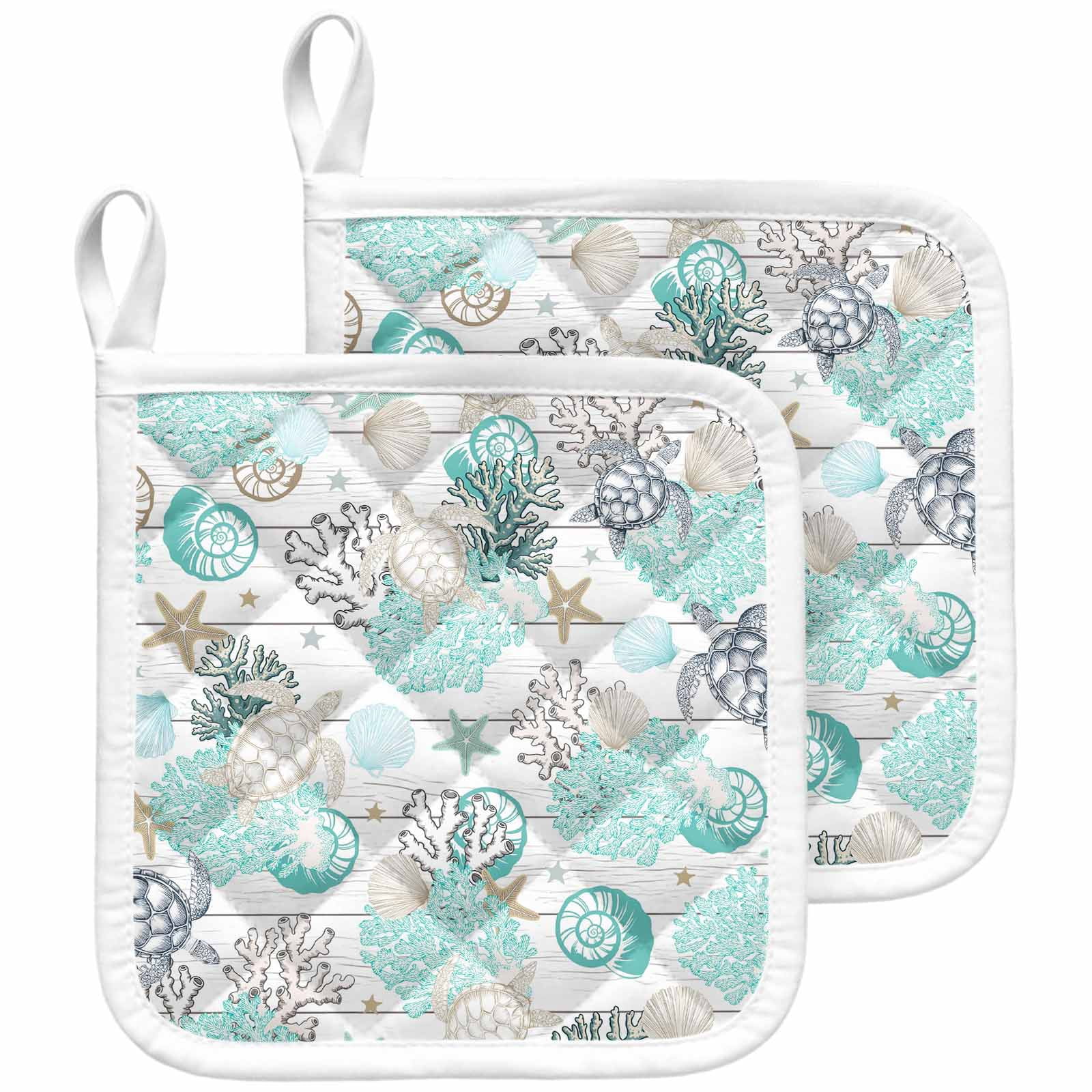 Ocean Coastal Pot Holders for Kitchen Heatproof Potholder, 2 Pack ...