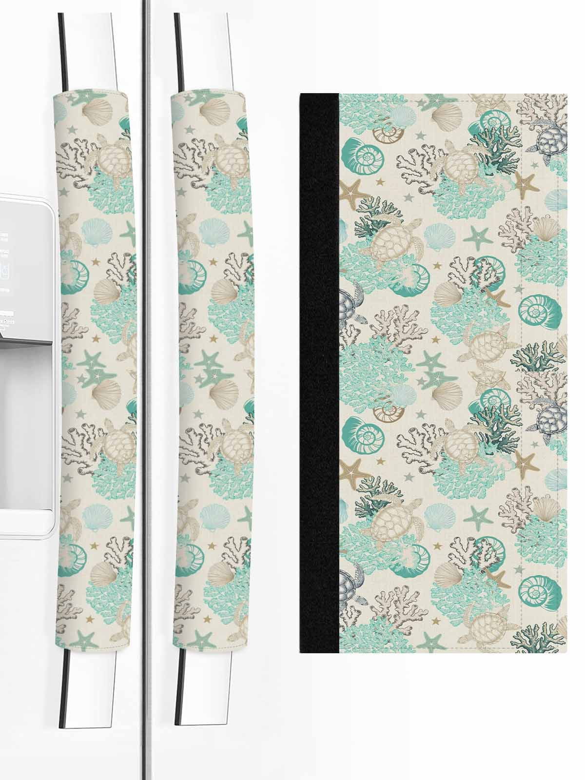 Ocean Coastal Refrigerator Door Handle Covers Set of 2, Vintage Sea ...