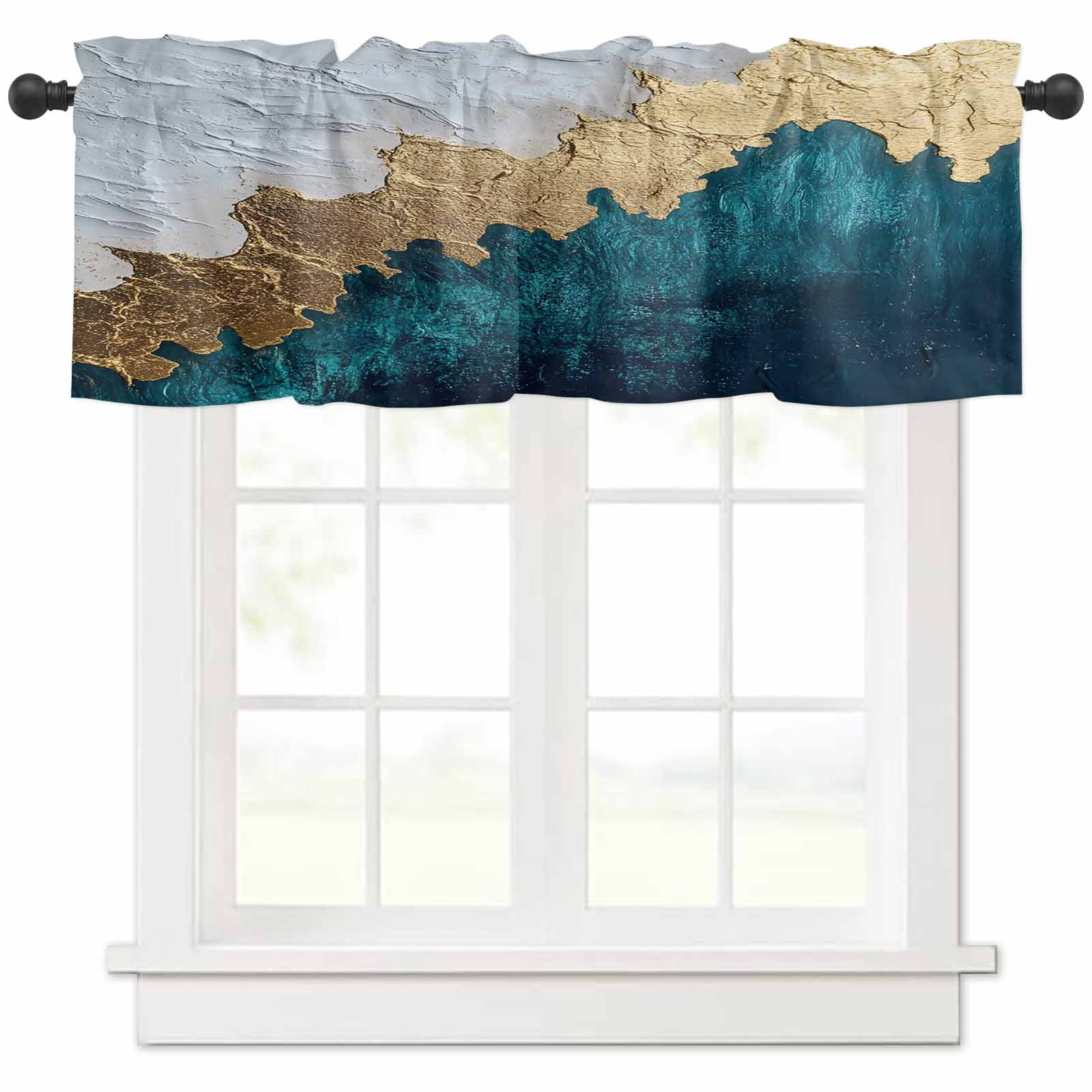 Ocean Coastal Valances for Windows Farmhouse Kitchen Curtains Valances ...