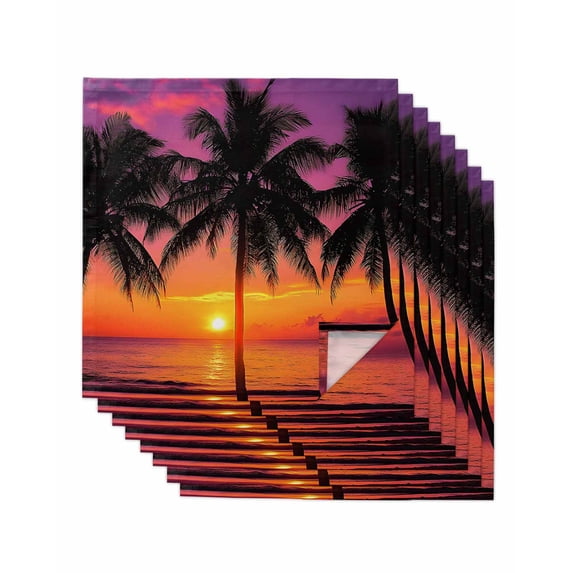 Ocean Coconut Cloth Napkins Set of 8 Reusable Dinner Napkins, Modern ...