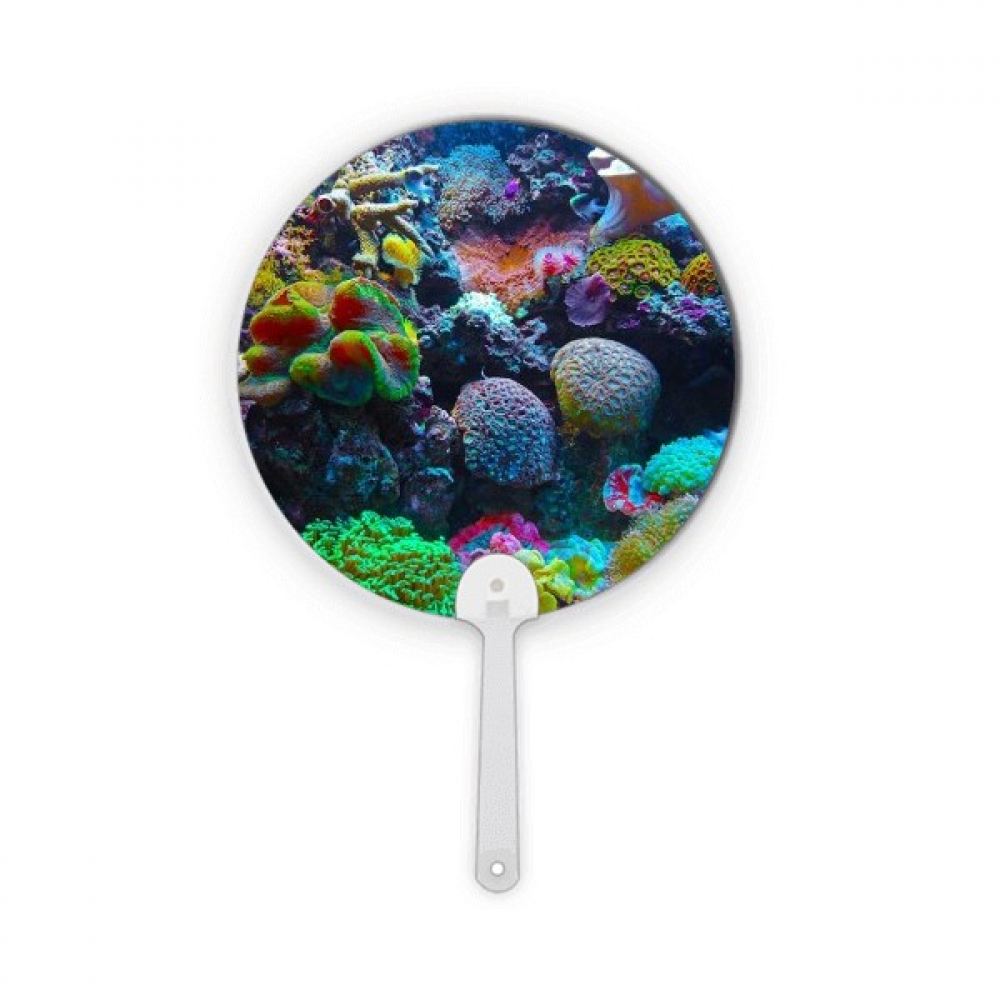 Ocean Colorful Science Nature Picture Plastic Round Handheld Fan ...