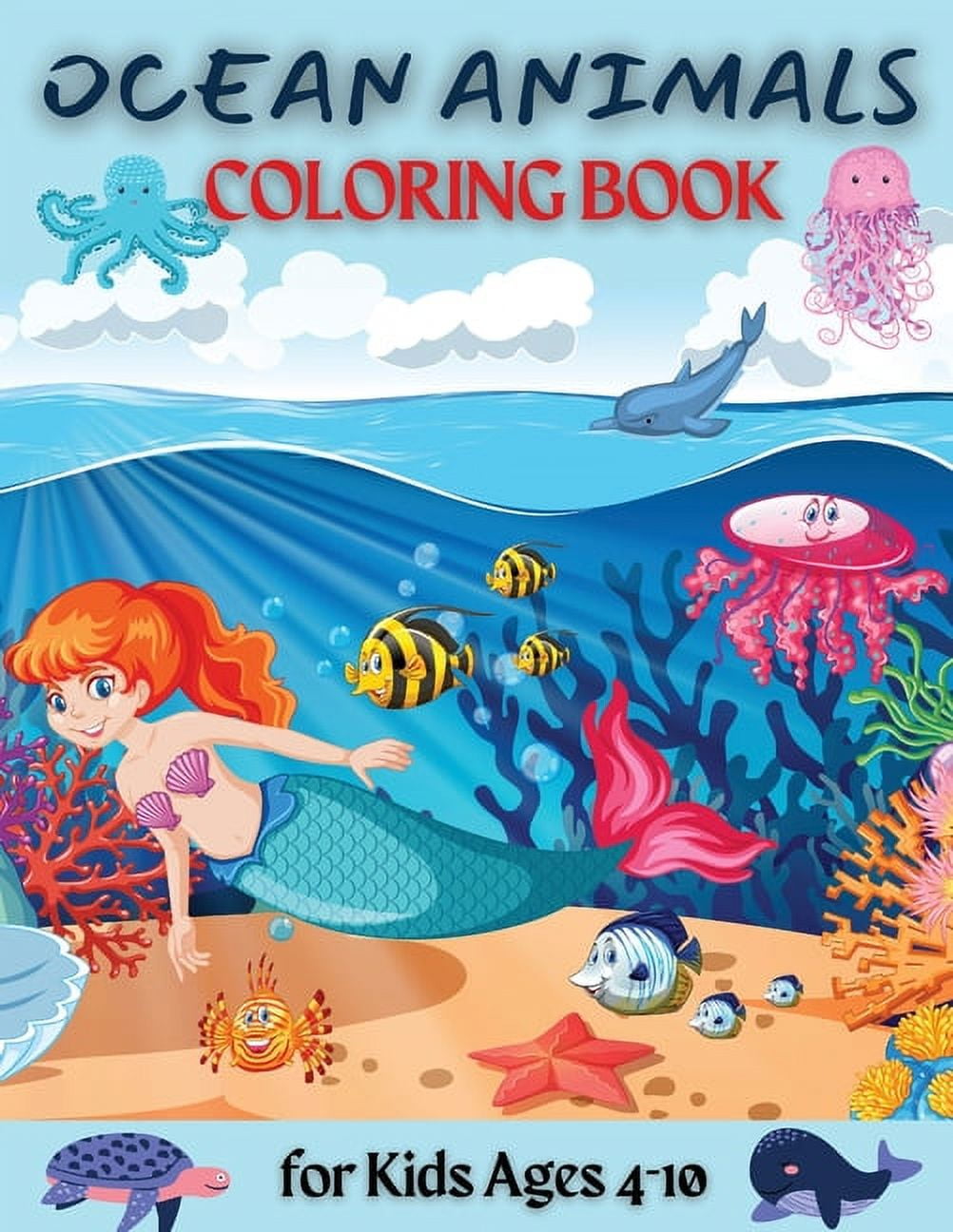 Ocean Coloring Book: Cute Ocean Animals - Walmart.com