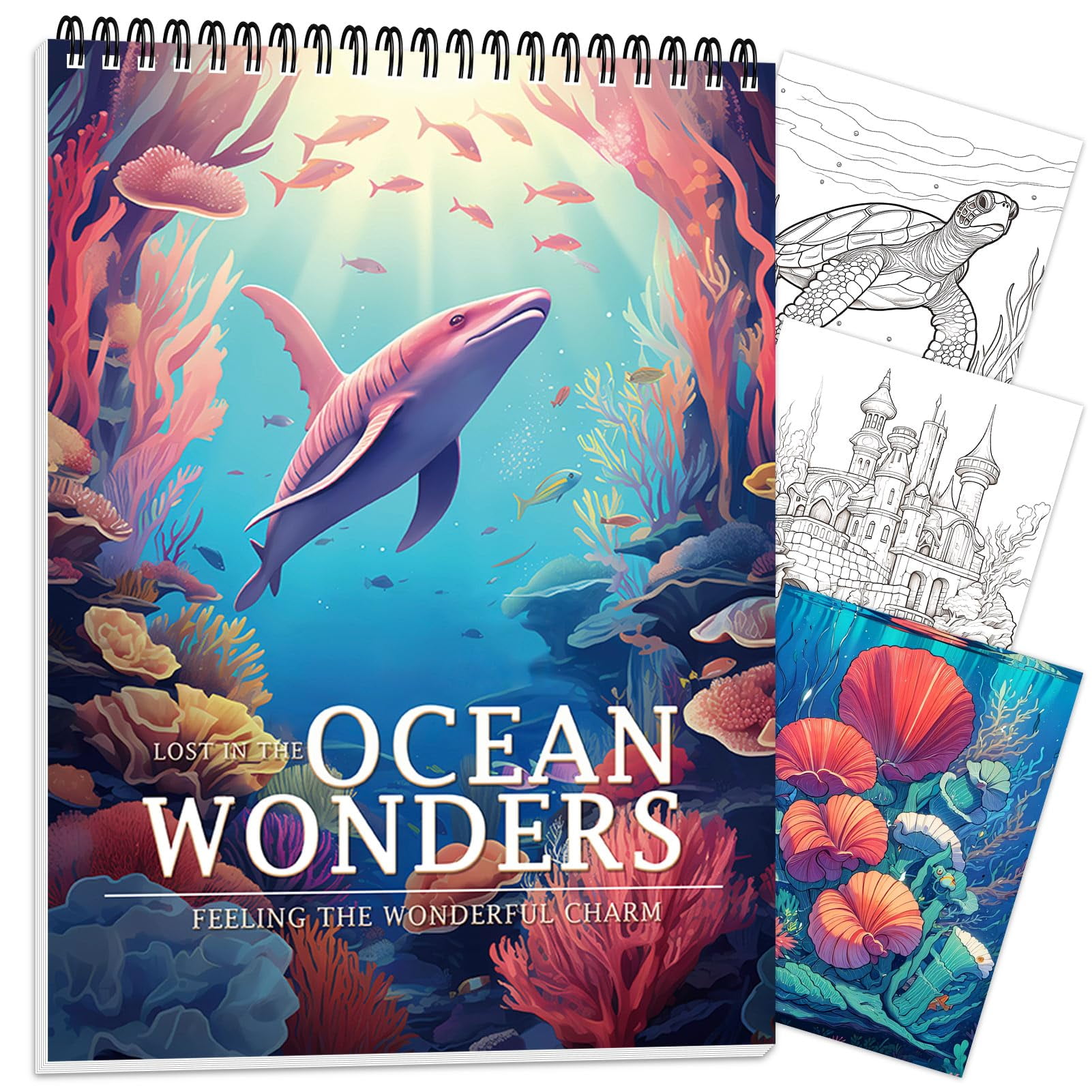 Ocean Coloring Book VTF5 for Women Spiral Bound, Coloring Books for ...