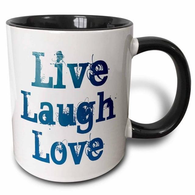 Ocean Colors Live, Laugh, Love- Inspirational Quotes 15oz Two-Tone ...