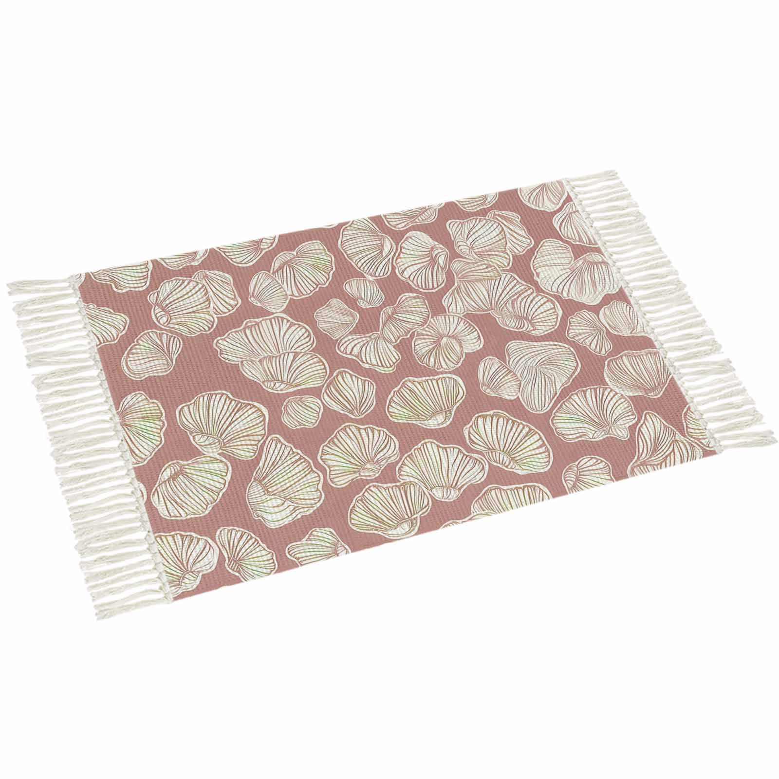 Ocean Conch Washable Bath Rug - 2x3 Entry Rug Washable Indoor Bathroom ...