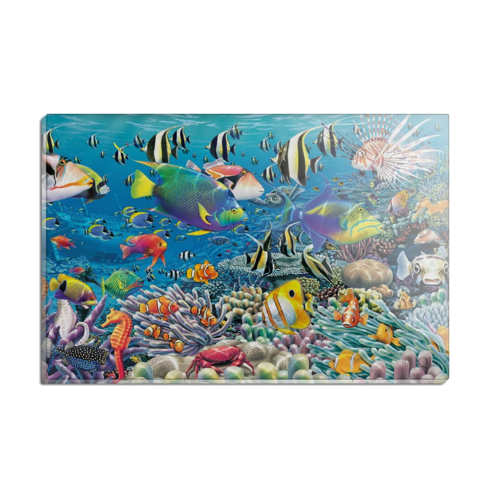 Ocean Coral Reef Angel Clown Fish Diving Rectangle Acrylic Fridge ...
