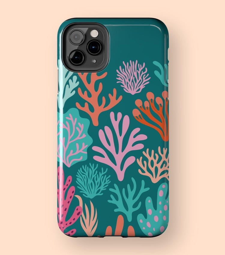 Ocean Coral Reef Coastal Mermaidcore Phone Case for iPhone 11-17 Pro ...