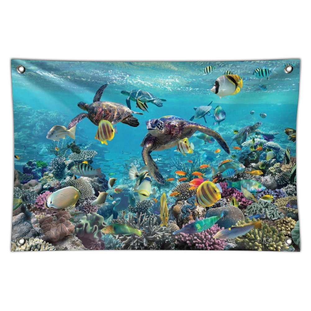 Ocean Coral Reef Sea Turtles Diving Home Business Office Sign - Walmart.com