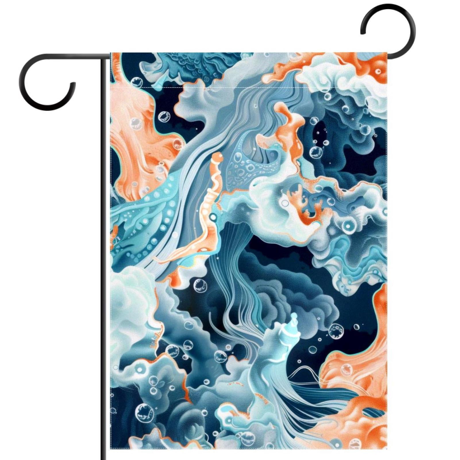 Ocean Coralline Colorful Pattern Welcome Garden Flags, 12 x 18 Inch ...