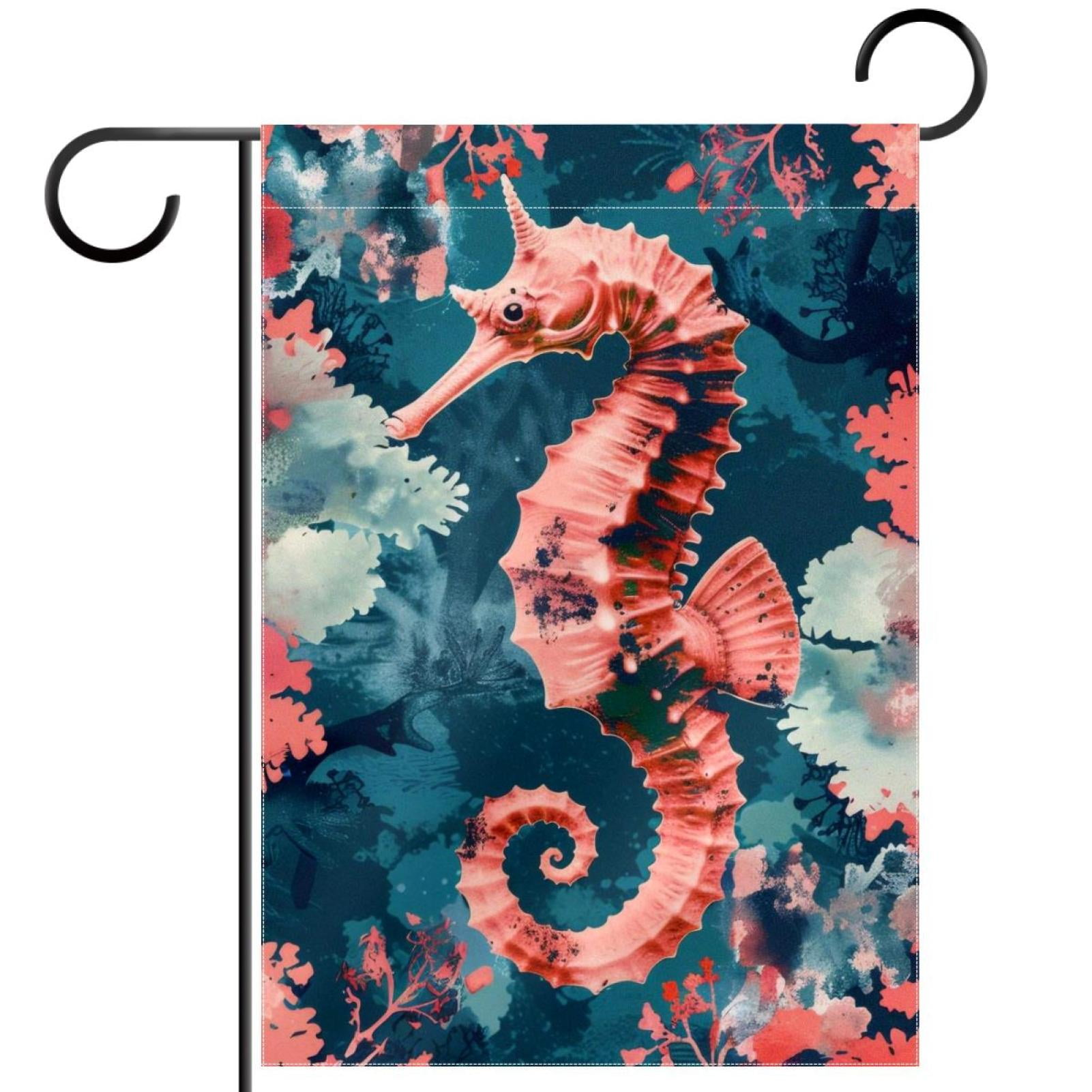 Ocean Coralline Seahorse Sea Animal Garden Flag Double Sided House Flag ...