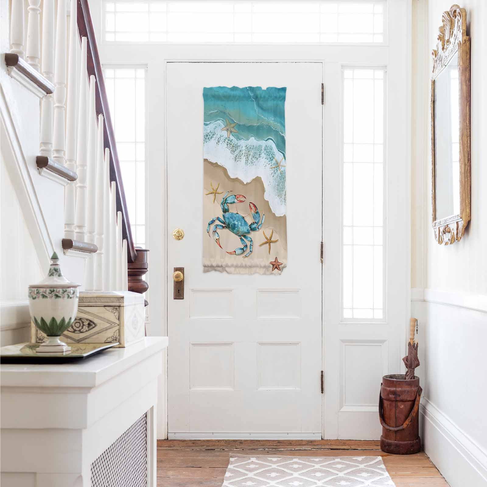 Ocean Crab Door Curtains for Door Window, French Sidelight Front Back ...
