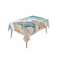 Ocean Crab Table Cloth, Beach Starfish Seashore Gradient Sea Waves ...