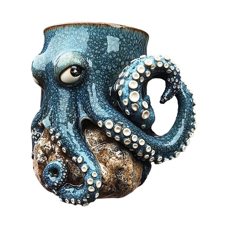 Ocean Creature Octopus Mug, 3D Octopus Sea Turtles Mermaids Whales ...