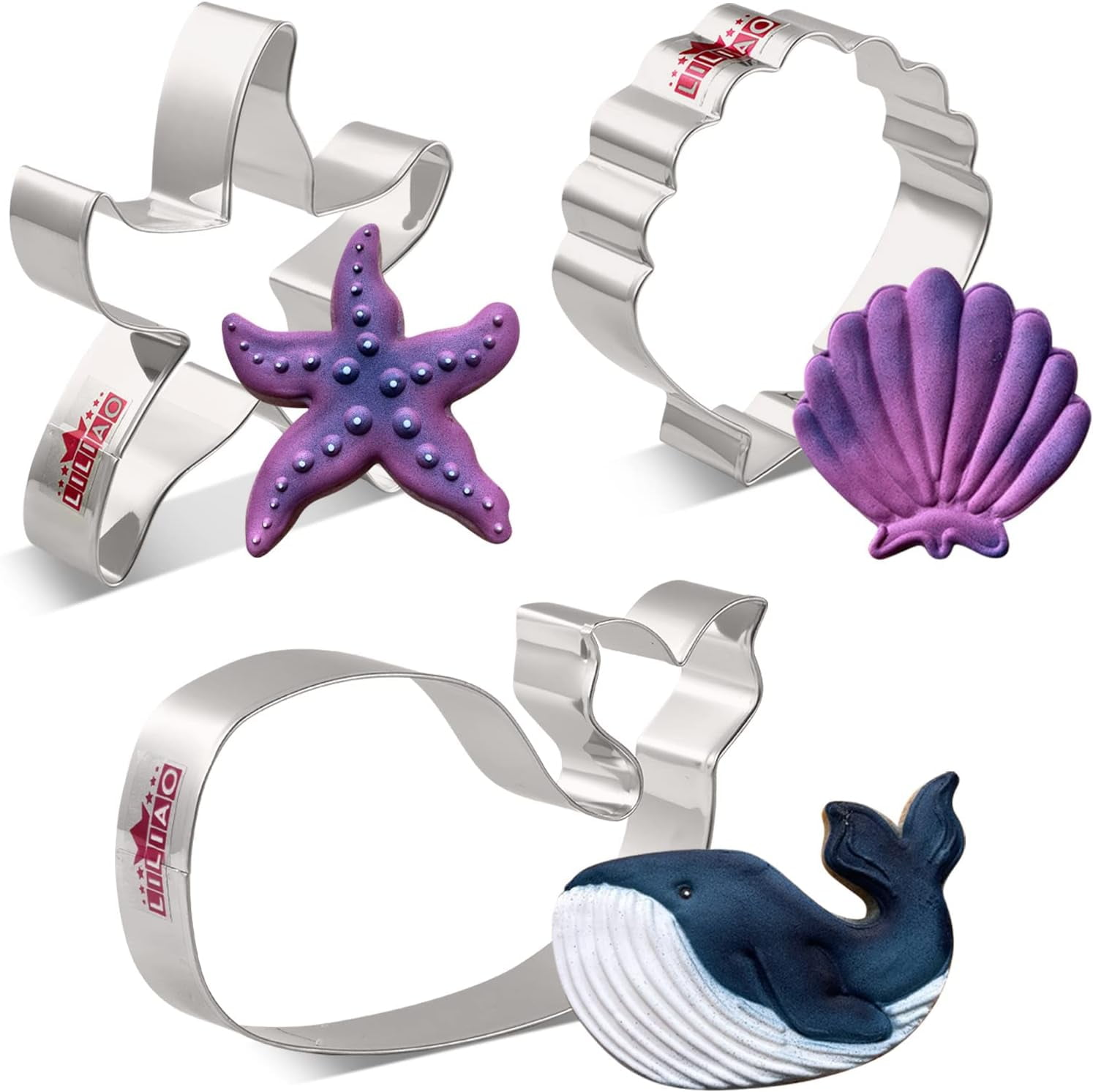 Ocean Creatures Cookie Cutter Set - 3 Piece - Whale, Starfish and ...