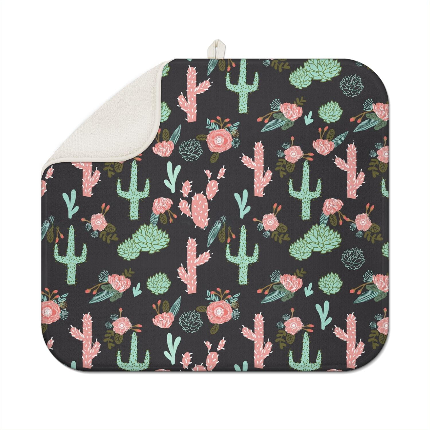 Ocean Creatures Drying Mat - Watercolor Starfish Design Microfiber Heat ...