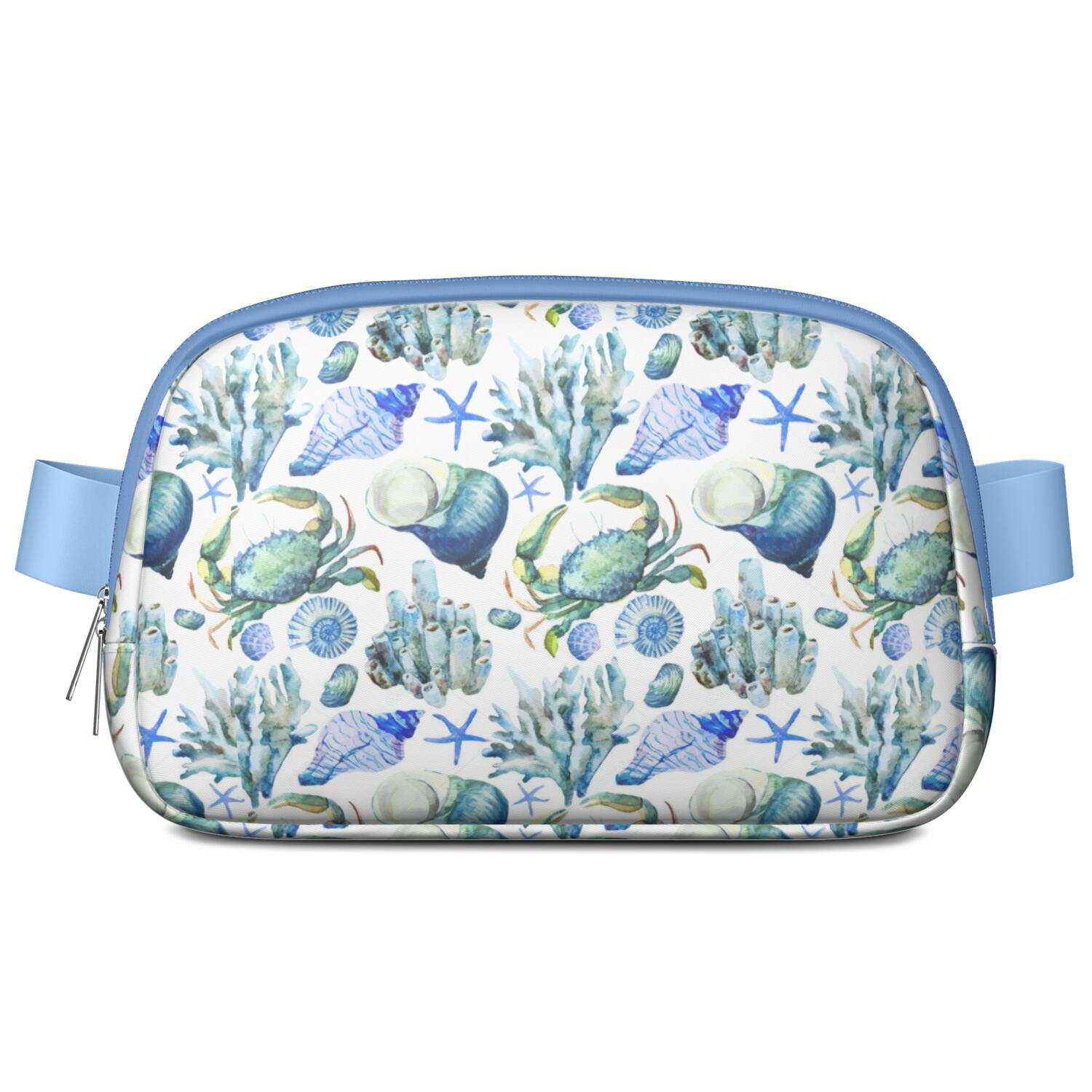 Ocean Creatures Fanny Pack – Nautical Waist Bag with Starfish, Fish ...