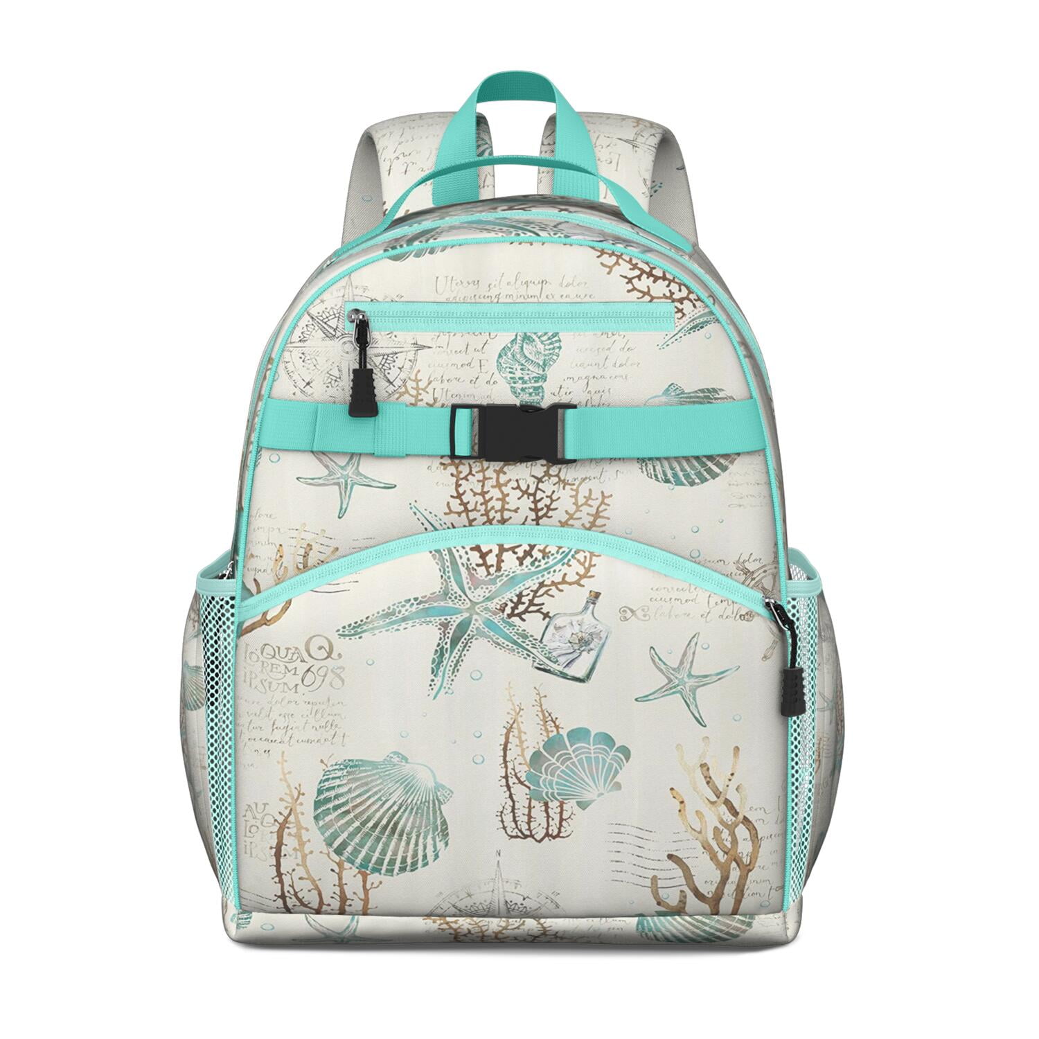 Ocean Creatures Students Backpack with Starfish, Seahorse, Fish ...