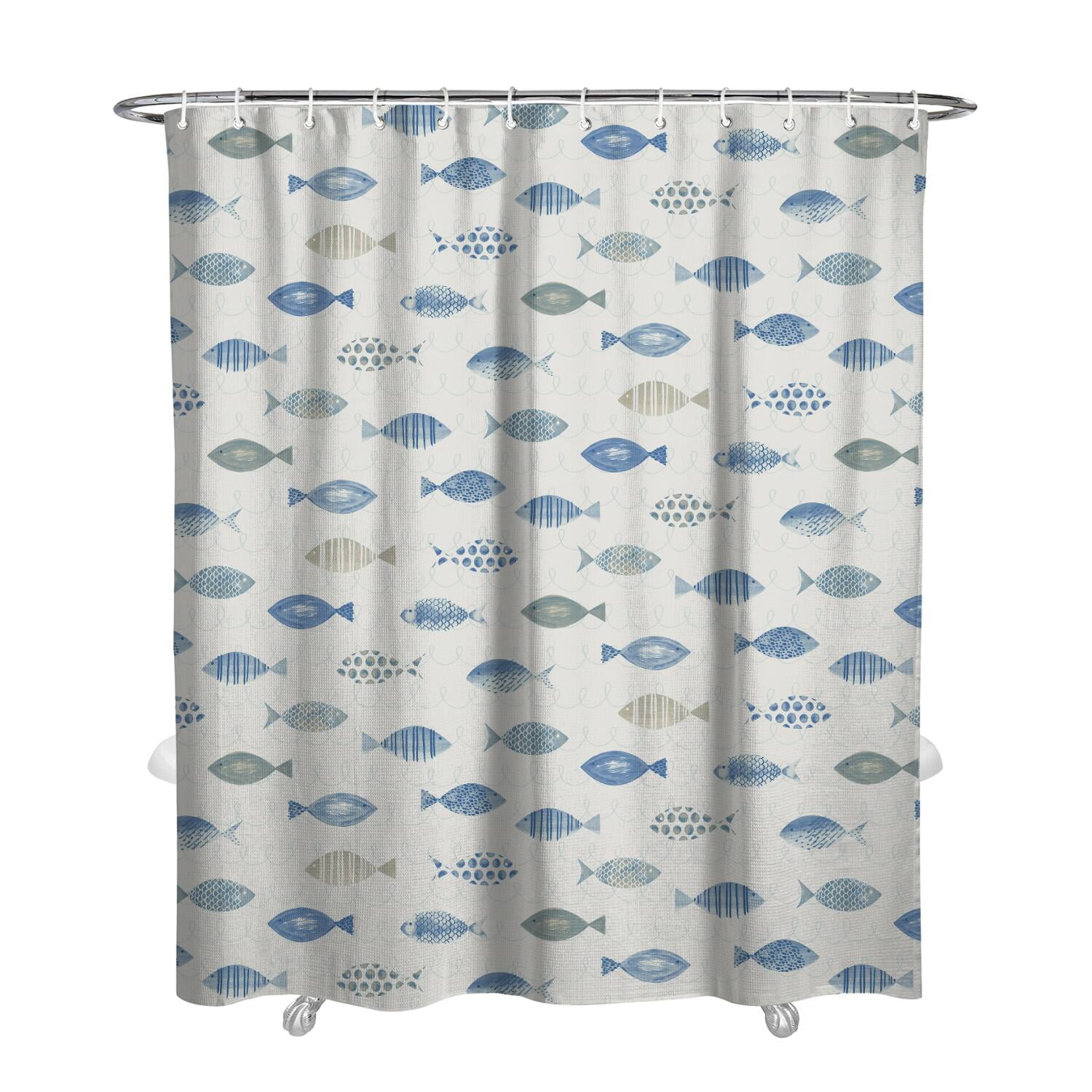 Ocean Critters Cartoon Fish Curtain 72x84in Fun and Vibrant Design ...