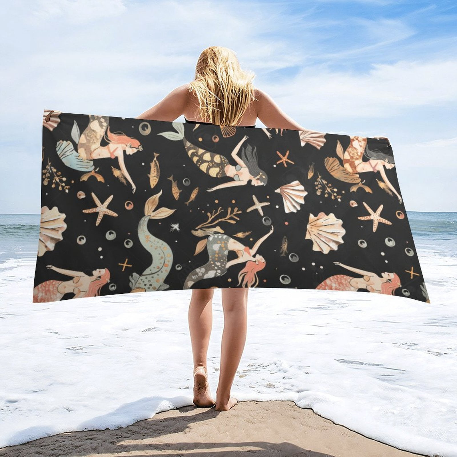 Ocean Cute Mermaid Beach Towel – with A Unique Design, Extra Large,XL ...
