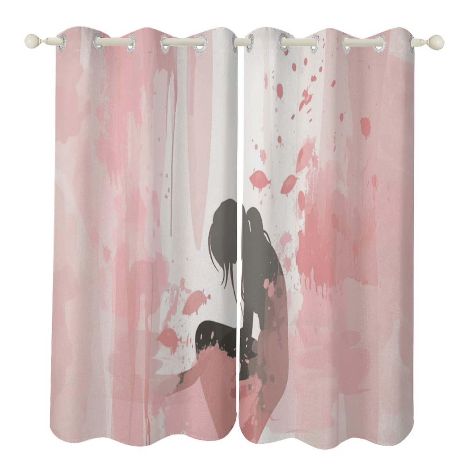 Ocean Cute Mermaid Blackout Curtains for Bedroom Curtains Insulated ...