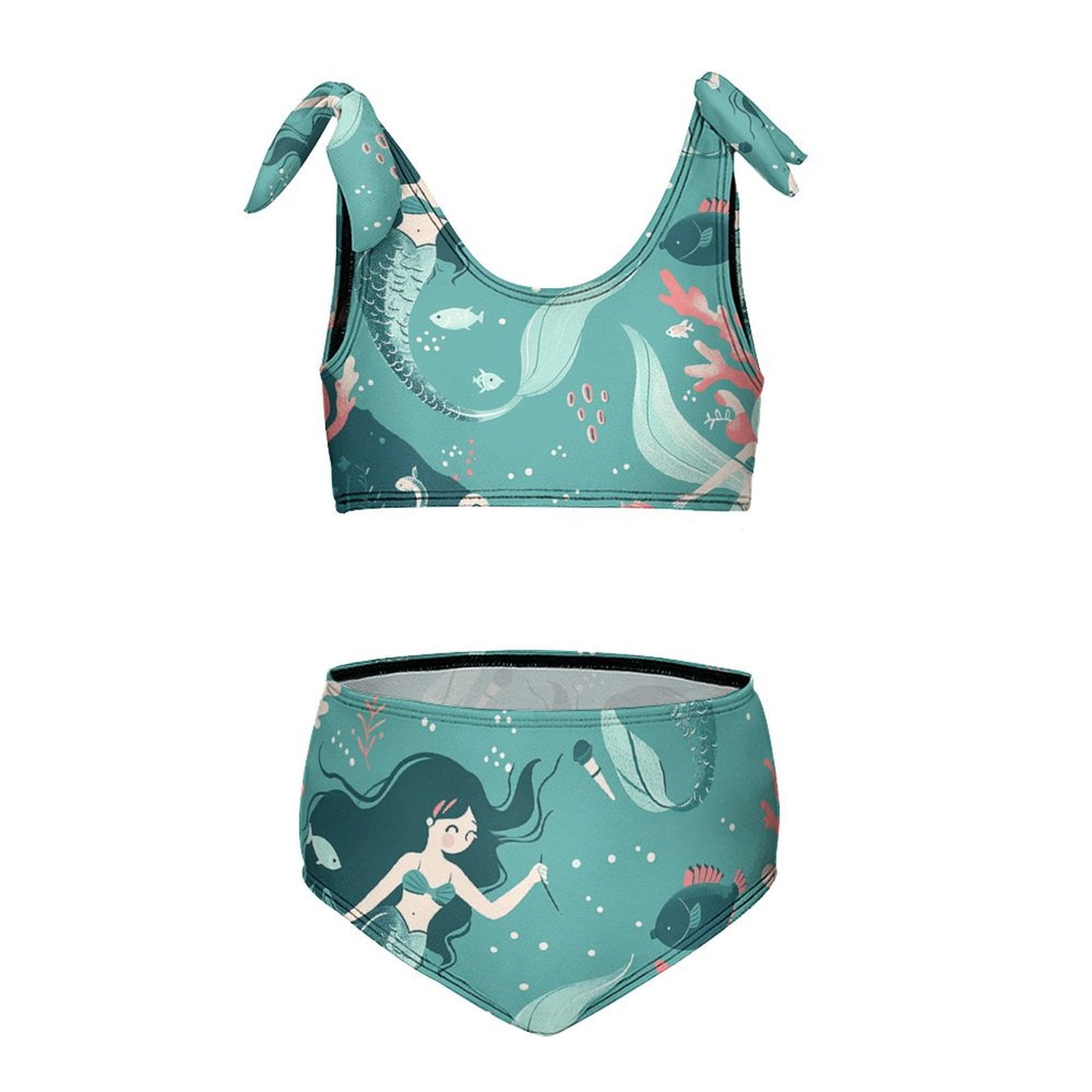 Ocean Cute Mermaid Girls' 2-Piece Tankini Swimsuit - Walmart.com