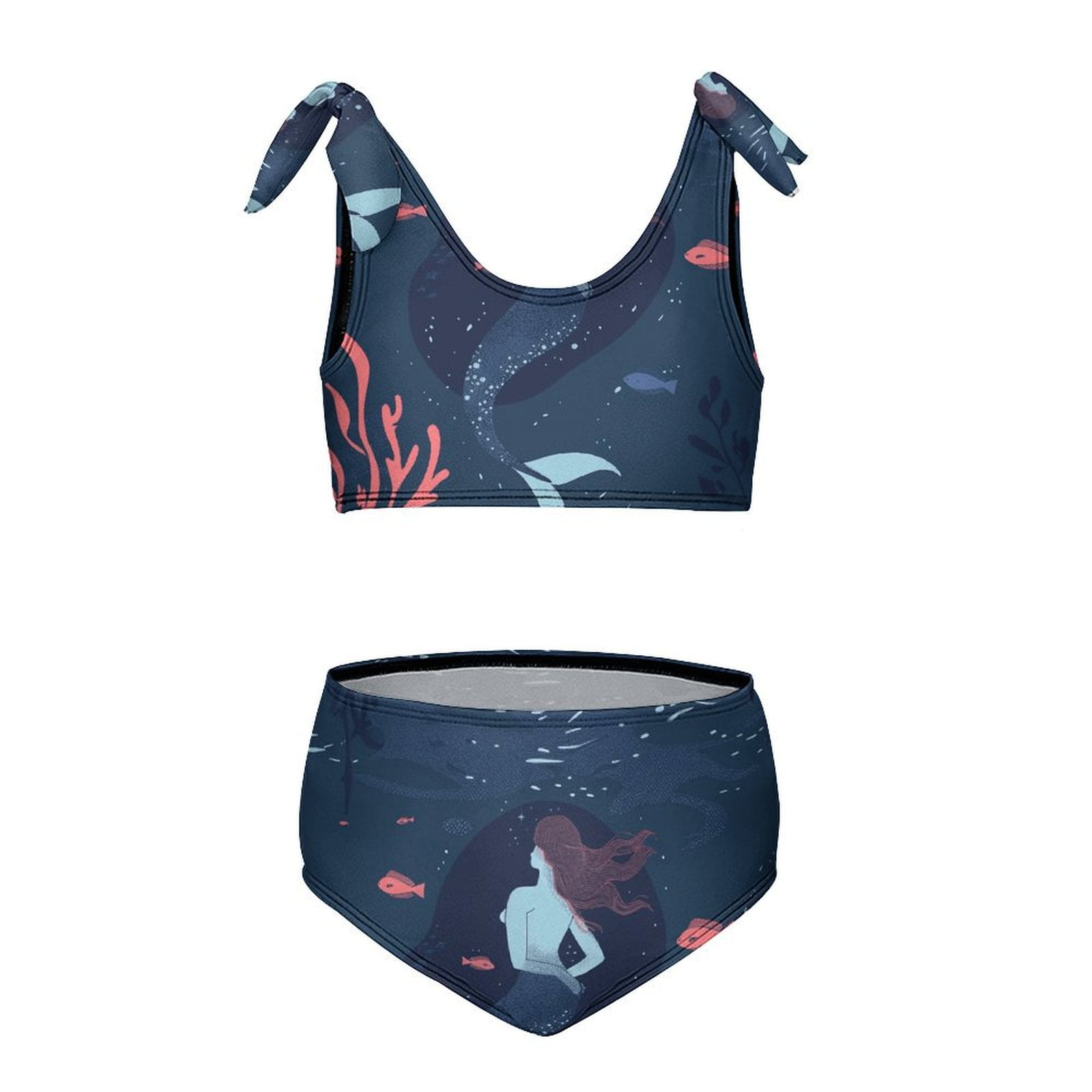 Ocean Cute Mermaid Girls' 2-Piece Tankini Swimsuit - Walmart.com