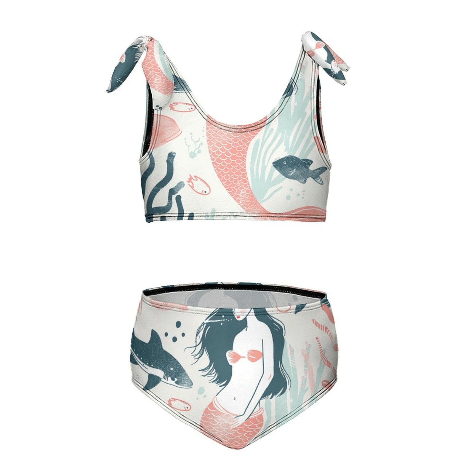 Ocean Cute Mermaid Girls' beach sports two-piece swimsuit set - Walmart.com