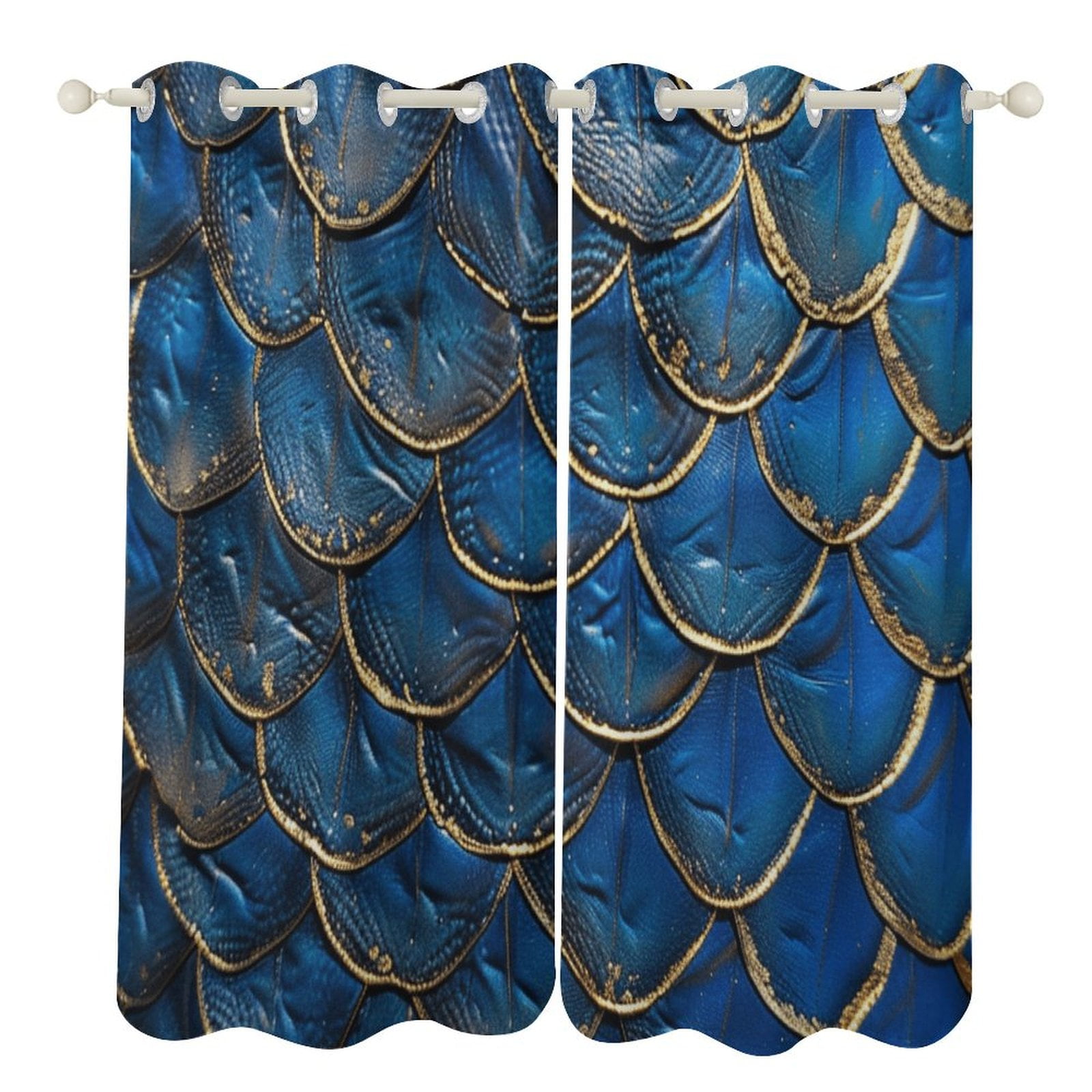 Ocean Cute Mermaid Modern Window for Living Room Curtains for Child ...