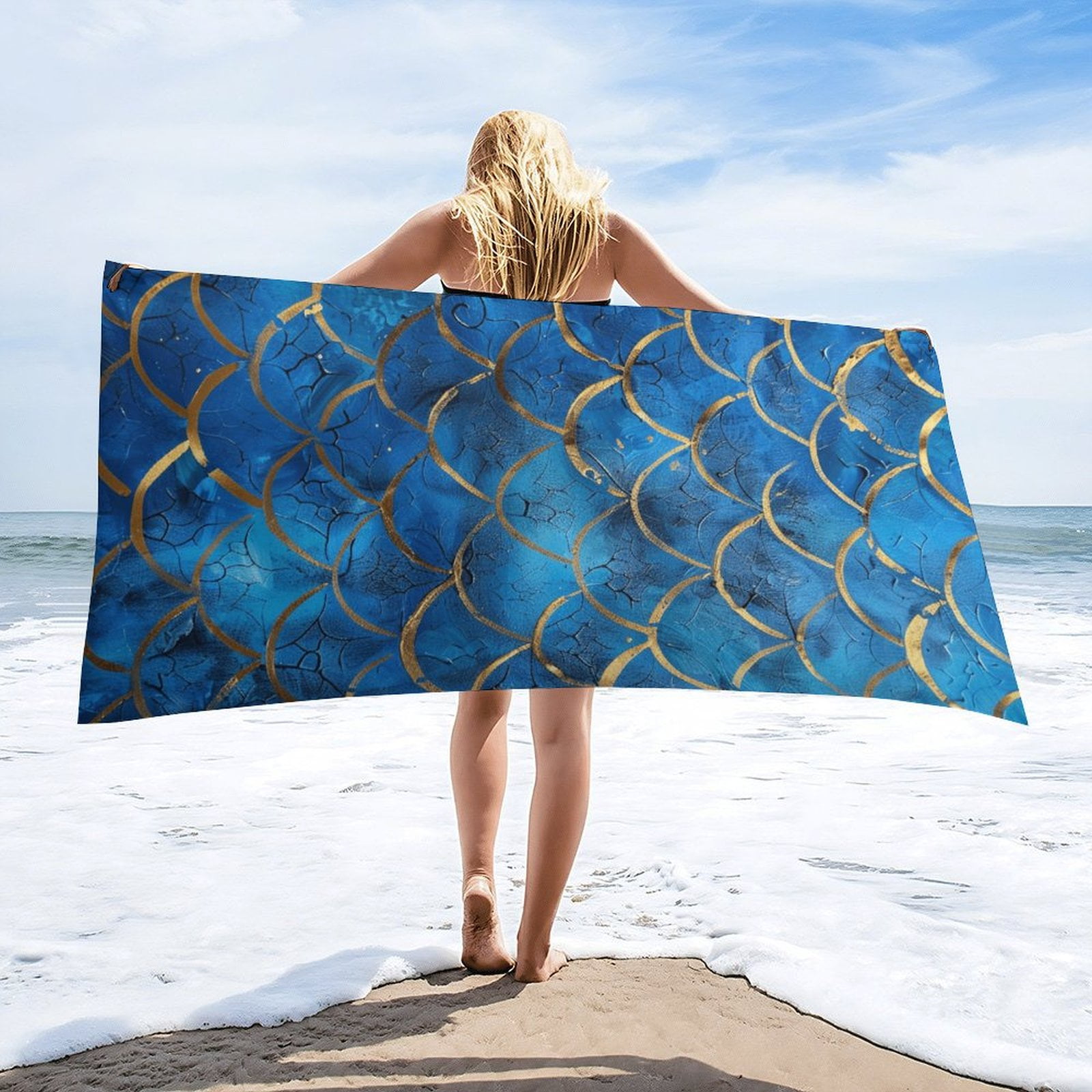 Ocean Cute Mermaid Oversized -Washed Lightweight Quick Dry Beach Towels ...