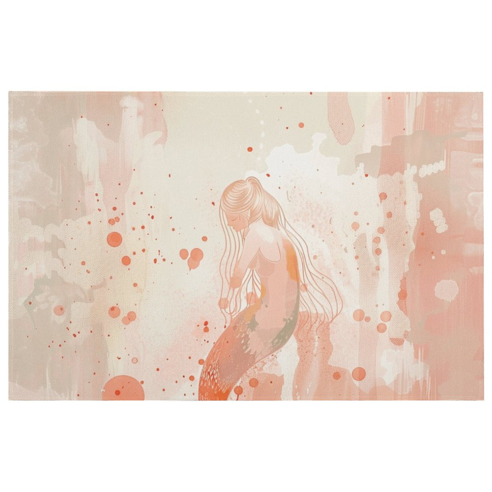 Ocean Cute Mermaid Rug - for Living Room, Bedroom, And Dining Room ...